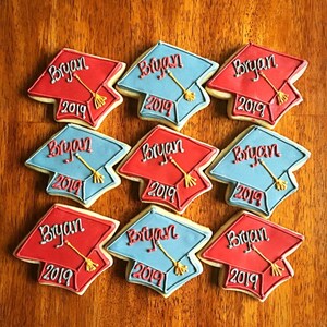 Graduation Cookies - One Dozen - Graduation Cap Cookies - Party Favors ...