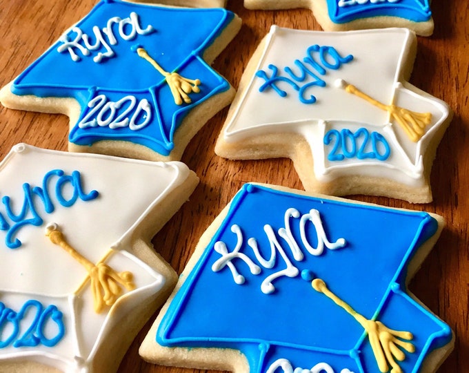Graduation Cookies - One Dozen - Graduation Cap Cookies - Party Favors ...