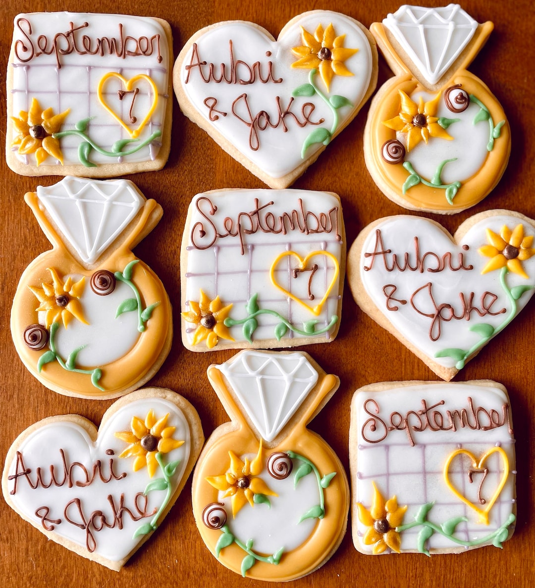 One Dozen Wedding Cookies- Sunflower or Blackeyed Susan Wedding ...