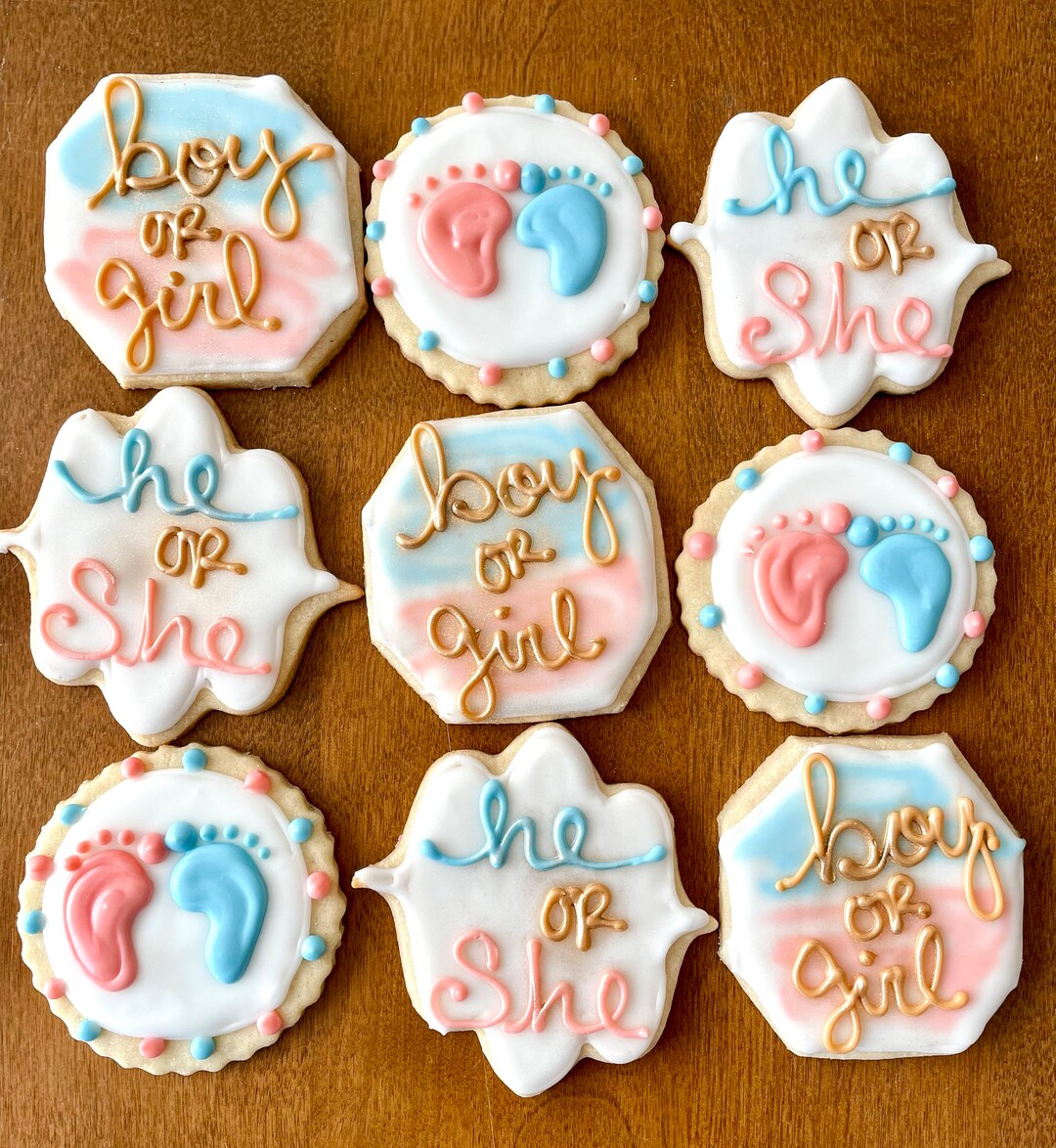 ONE DOZEN Baby Shower Cookies- He or She Baby Shower Favors- Baby Feet ...