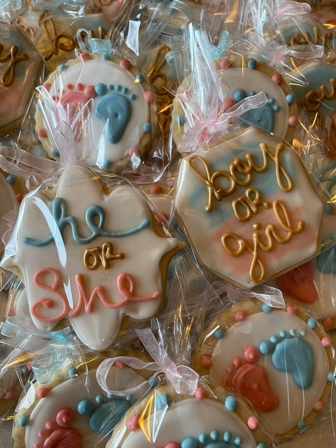 ONE DOZEN Baby Shower Cookies- He or She Baby Shower Favors- Baby Feet ...