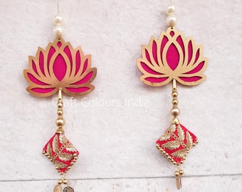 Diwali Decoration Lotus Latkans, Diwali Lotus Wall Hangings, Festive ...
