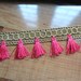 Silk pink tassel net golden lace 9 yards tassel trim tassel | Etsy