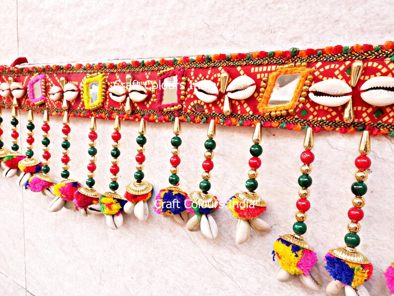 Mirror Toran With Pompom and Sea Shell Housewarming Gift - Etsy