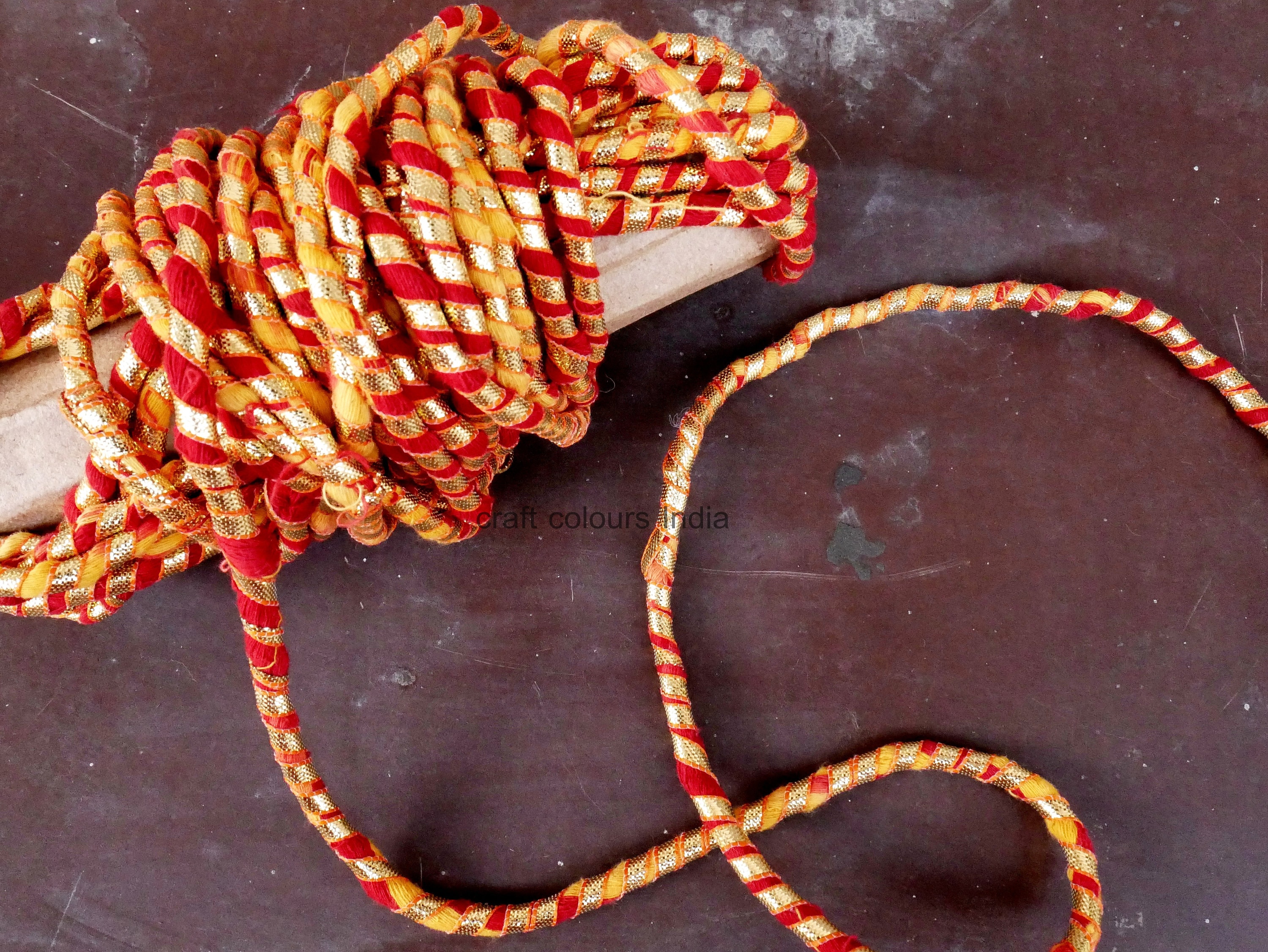 9.1 Yards Gota Rolled Kalava Suraksha Dhaga Red Yellow Raw | Etsy