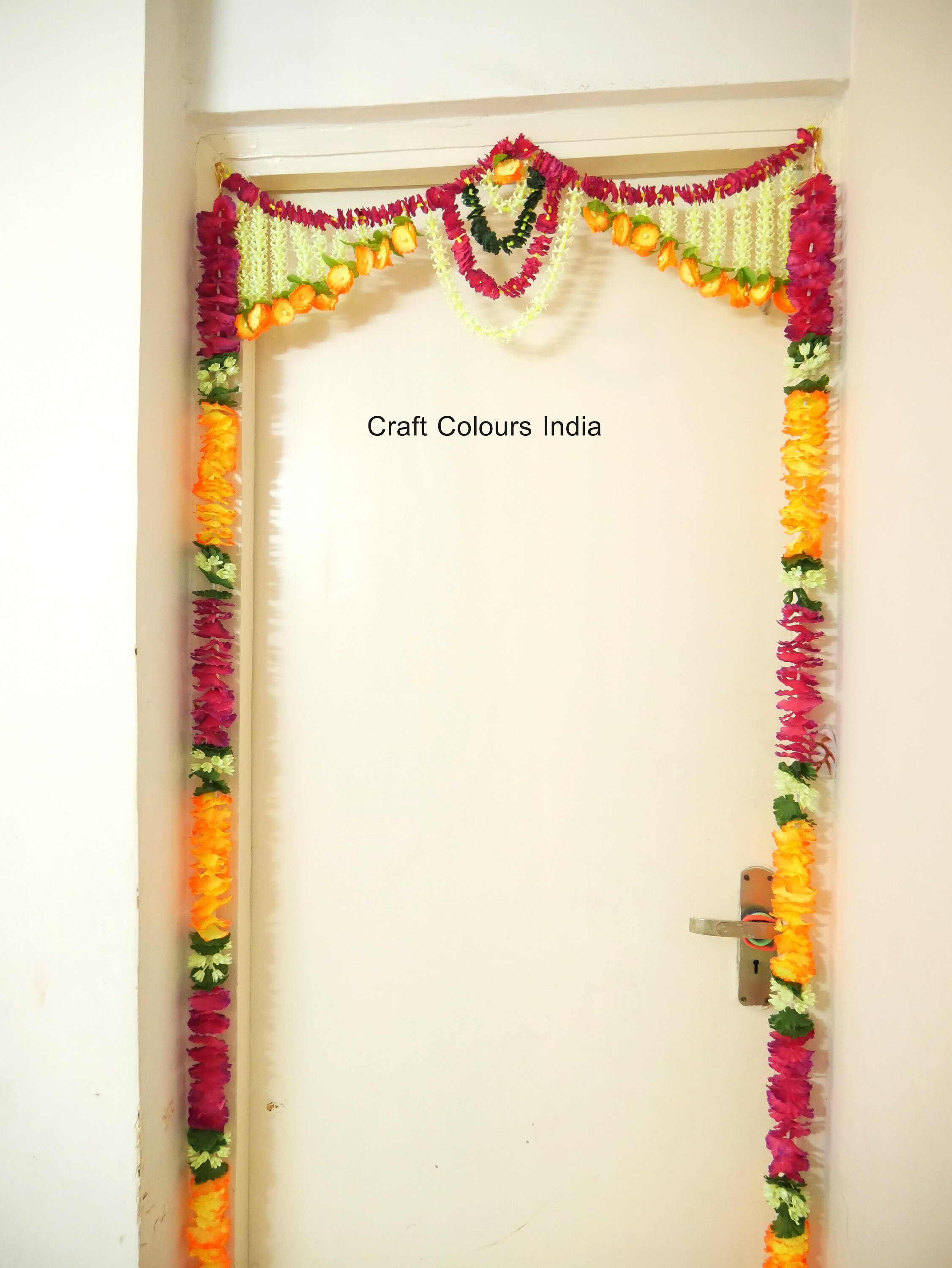 Heavy Orange Pink Flower Toran Set/ Indian Puja Decorations/ Wedding ...
