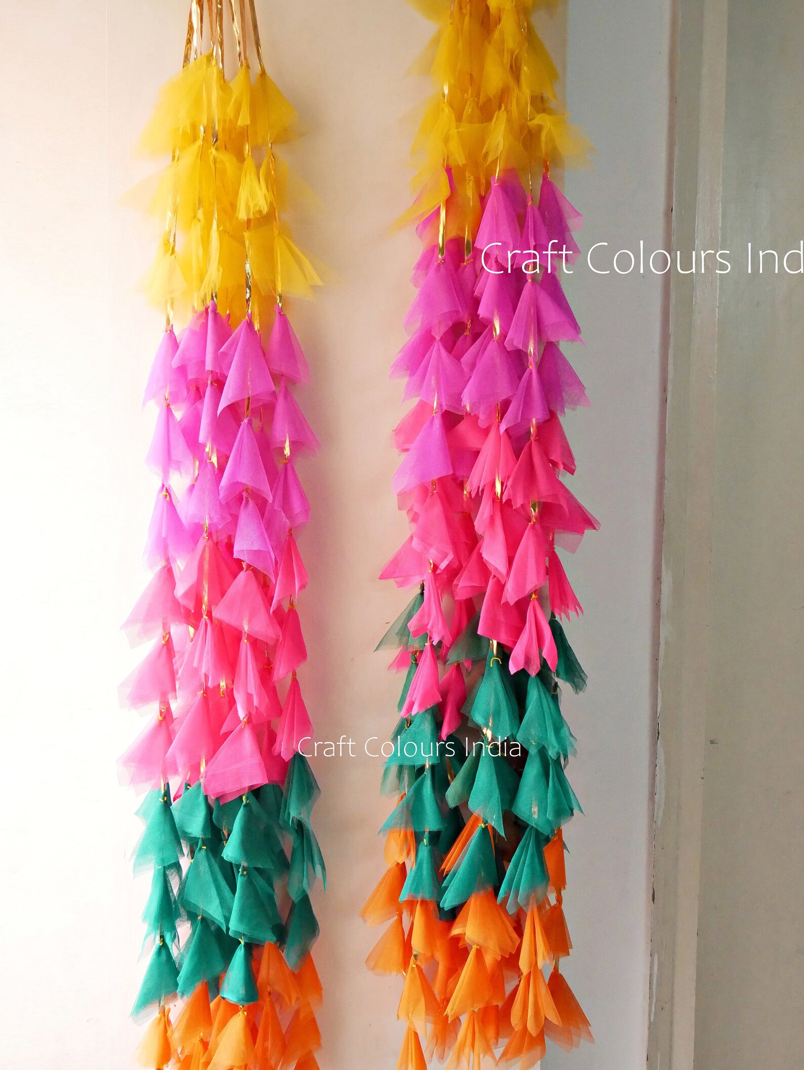Colorful Net Garland, Indian Wedding Backdrop, Gota Lace (5 Feet) - Etsy