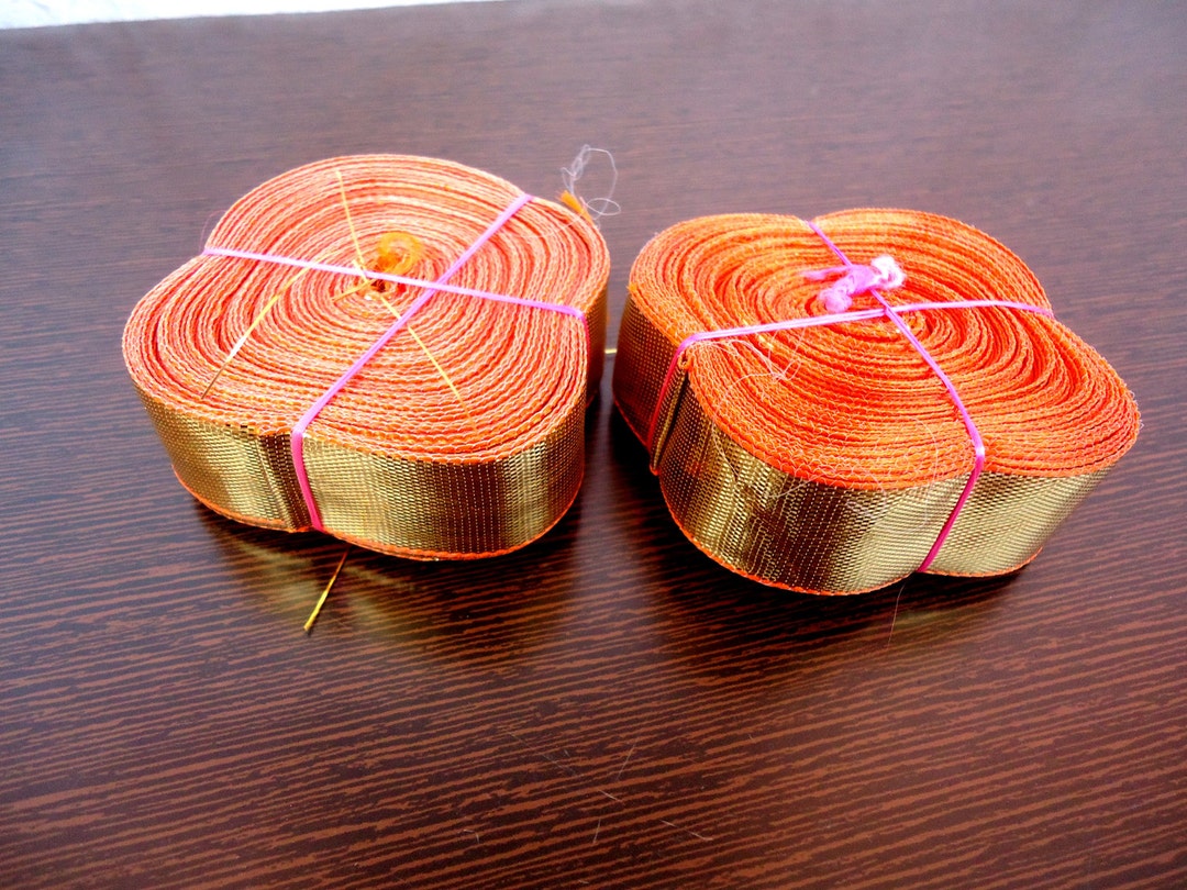 20 Yard Medium Width Gota Ribbon, Golden Trim, Indian Gota, Gota Patti ...