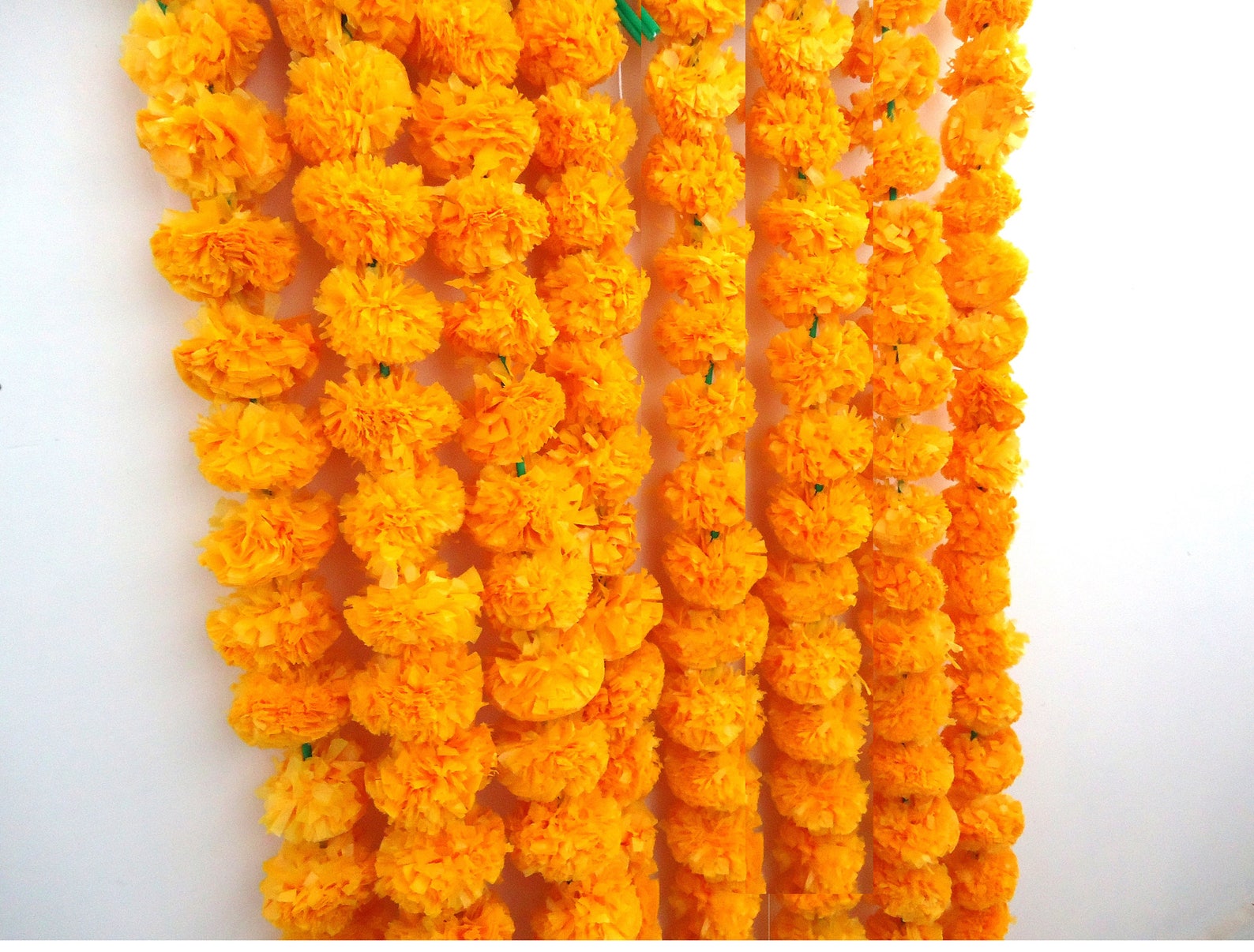 2 fresh like artificial marigold flower string party backdrop | Etsy