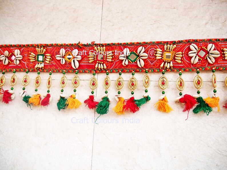 Mirror Toran With Pompom and Sea Shell Housewarming Gift | Etsy