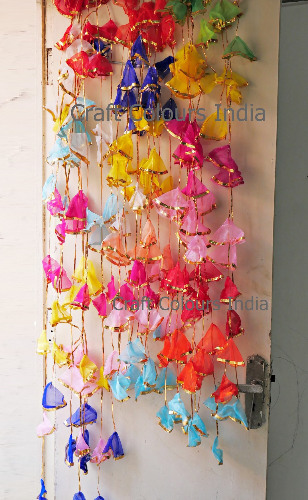 Multicolor Gota Net Garlands, Indian Wedding Decor, Backdrop Hangings ...
