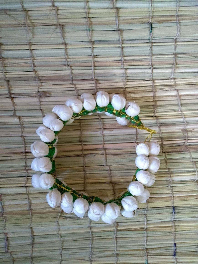 White Jasmine Gajra, Indian Aritificial Flower Wedding Hair Accessory ...