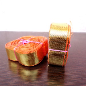 20 Yard Medium Width Gota Ribbon, Golden Trim, Indian Gota, Gota Patti ...