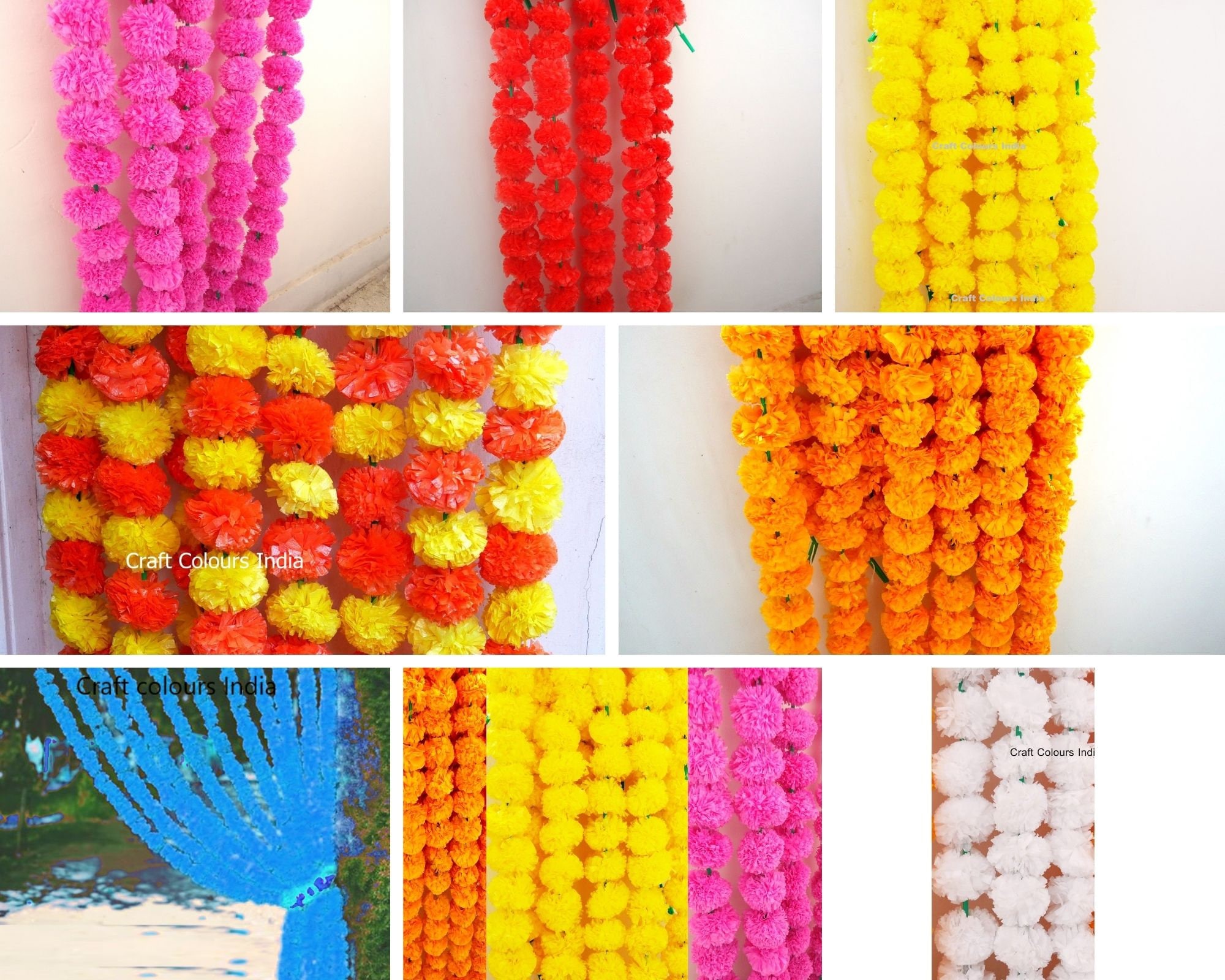 2 fresh like artificial marigold flower string party backdrop | Etsy