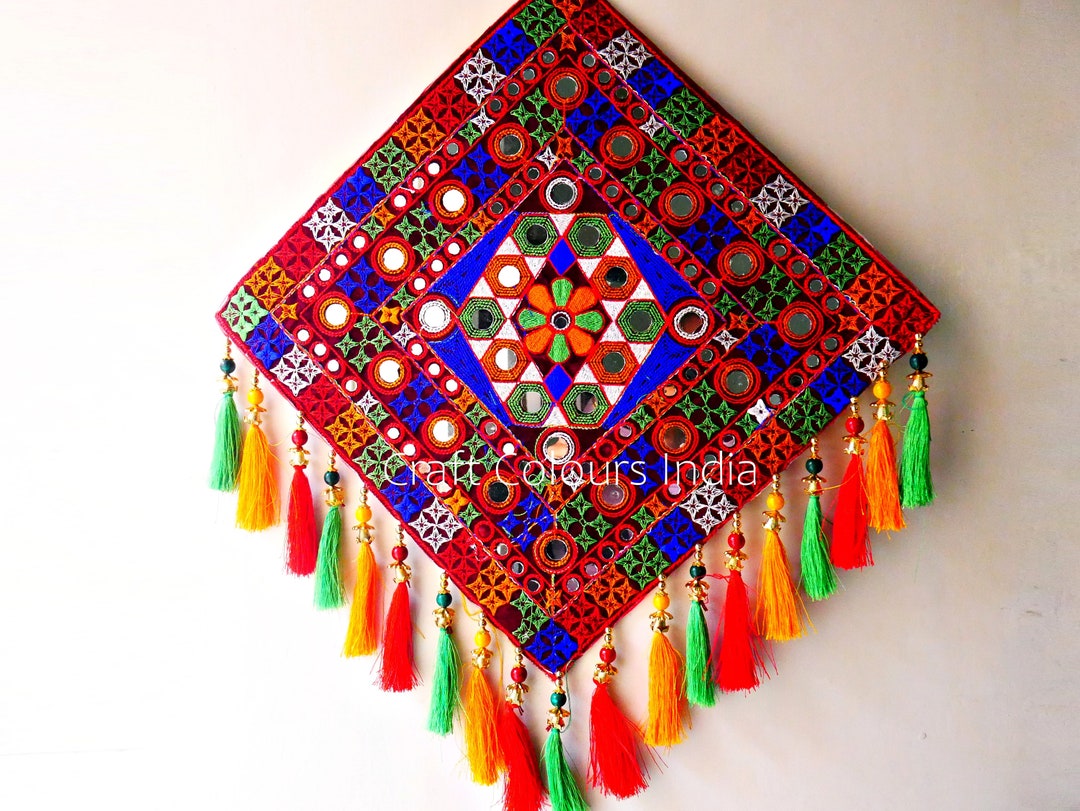Handmade Kite Design Mirror Wall Hanging, Bohemian Home Decor, Indian ...