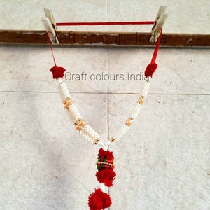 Red and White Puja Garland Photo Garland Statue Garland - Etsy India