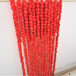 Red Artificial Periwinkle Vinca Flower Strand, Real Looking Party ...