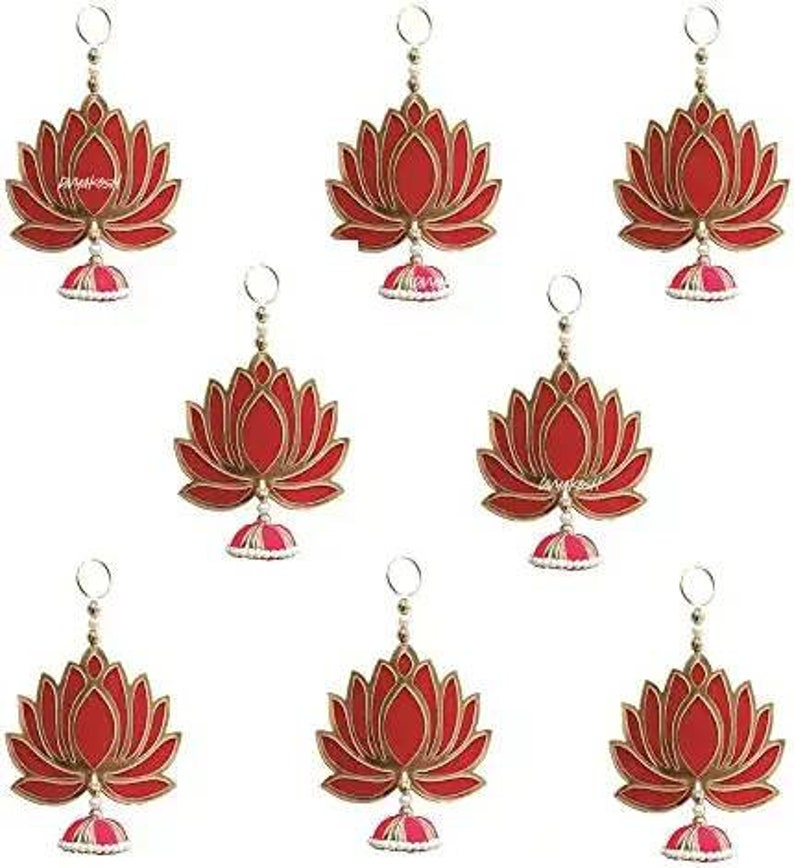20 Pc Diwali Decoration Lotus Wall Hangings, Lotus Hangings for Puja ...