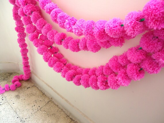 15 Pink Marigold Flower String Party Backdrop Ready to Ship - Etsy