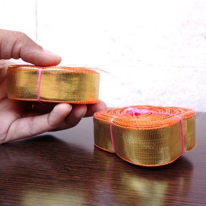20 Yard Medium Width Gota Ribbon, Golden Trim, Indian Gota, Gota Patti ...