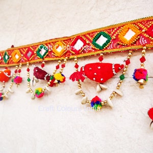 Hanging Bird Mirror Toran With Pompoms, Housewarming Gift, Home Decor ...