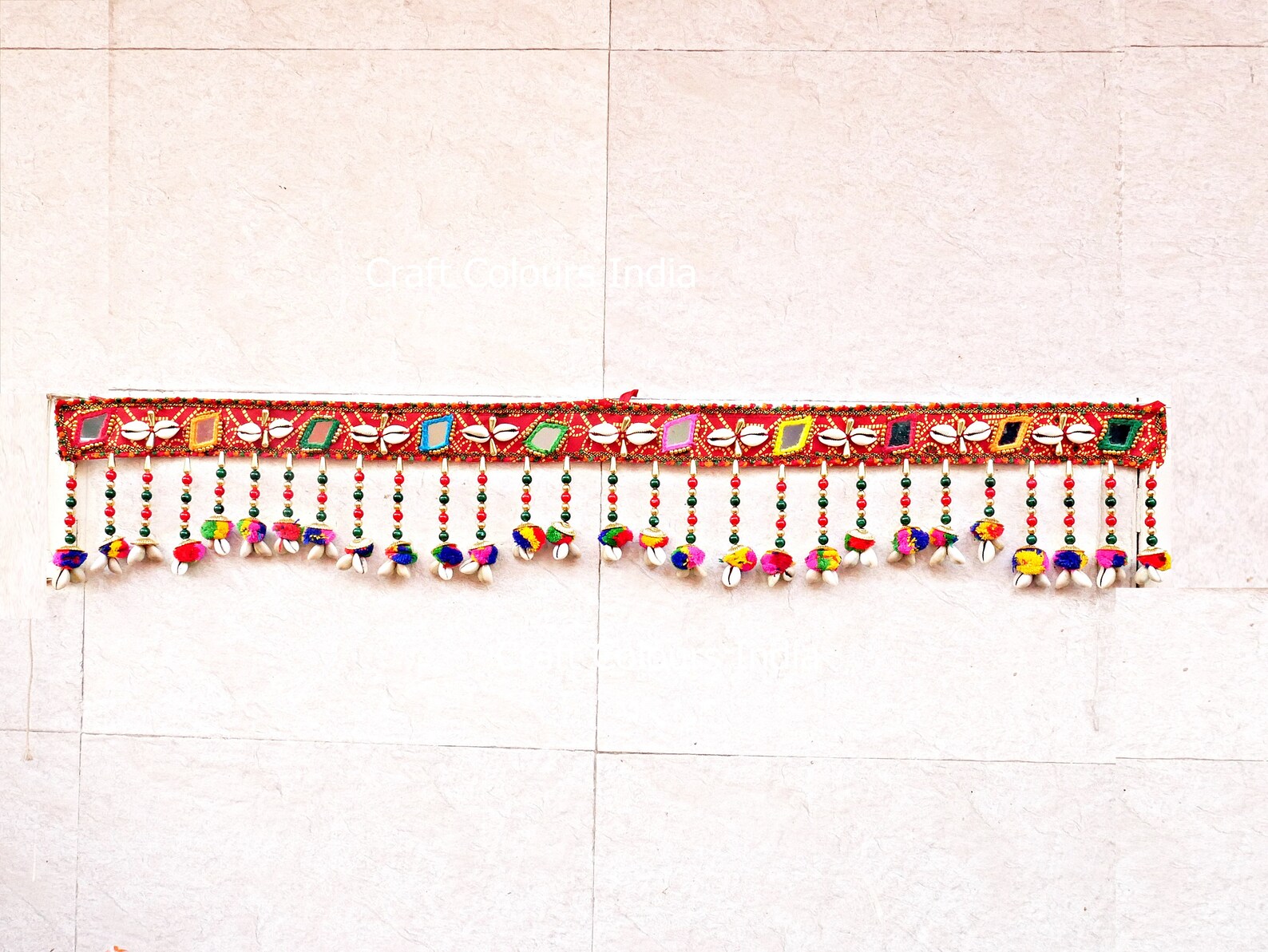 Mirror Toran With Pompom and Sea Shell Housewarming Gift | Etsy