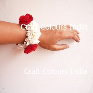 White Jasmine and Red Rose Gajra Indian Aritificial Flower - Etsy