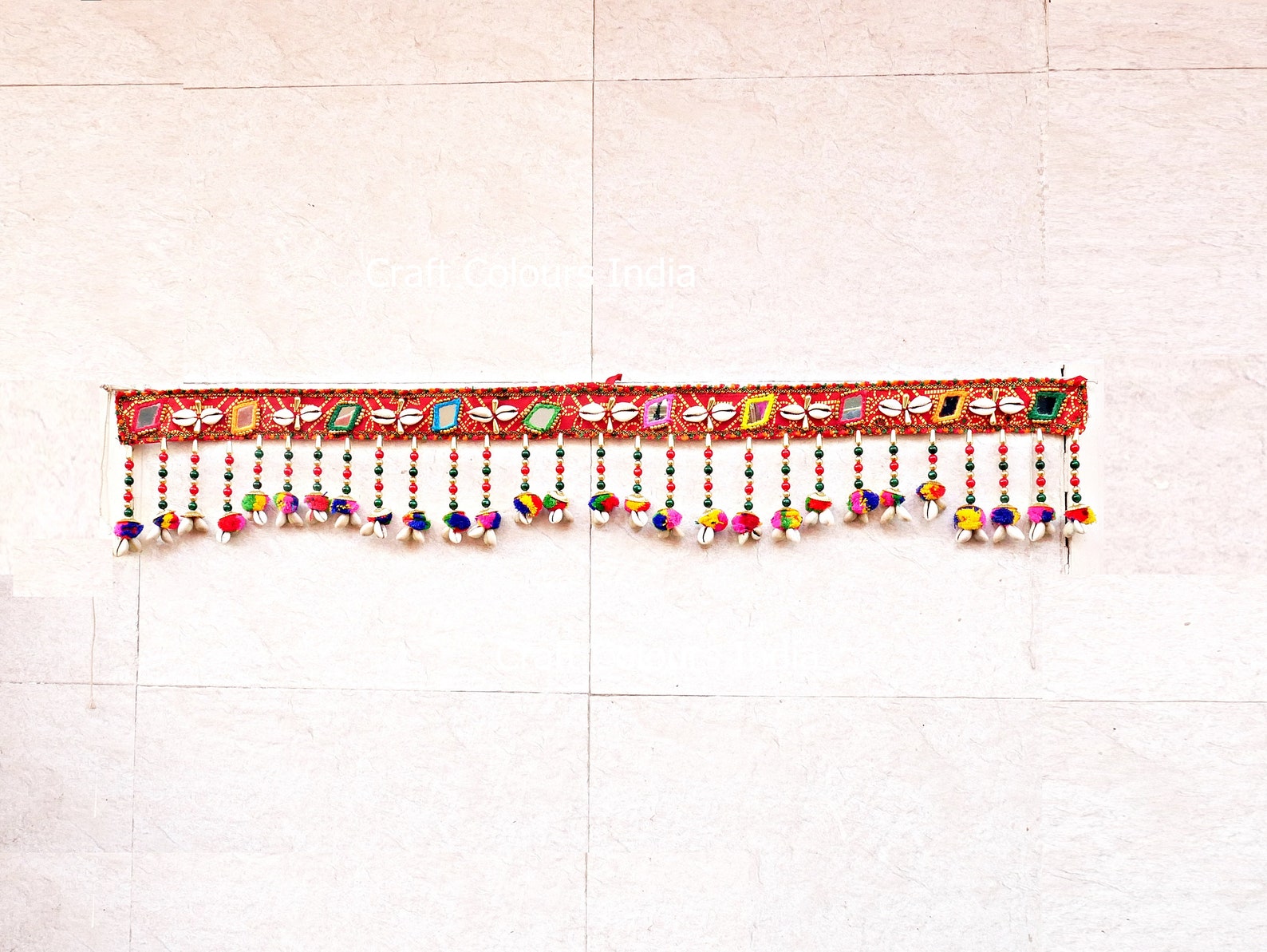 Mirror Toran With Pompom and Sea Shell Housewarming Gift | Etsy