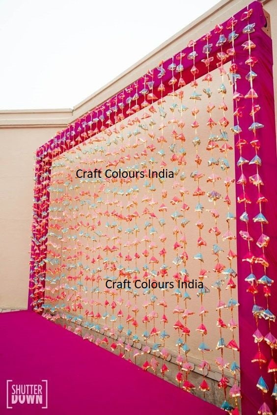 Multicolor Gota Net Garlands, Indian Wedding Decor, Backdrop Hangings ...