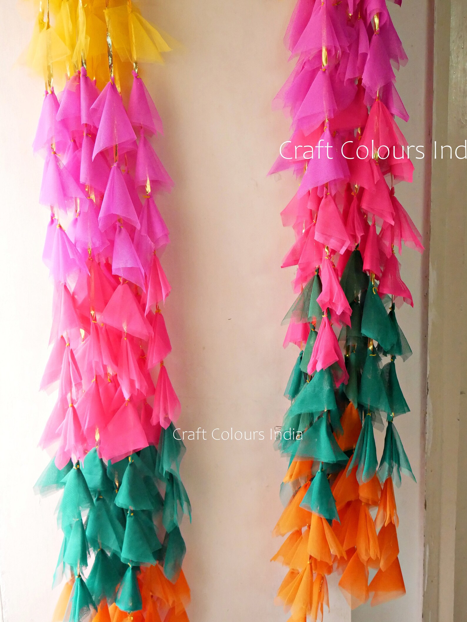 Colorful Net Garland, Indian Wedding Backdrop, Gota Lace (5 Feet) - Etsy