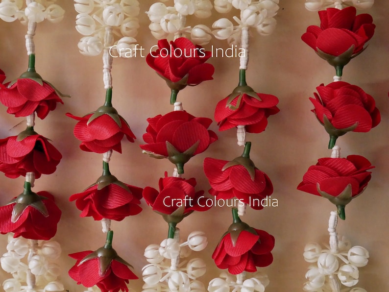 White Jasmine and Red Rose Garlands for Indian Wedding - Etsy