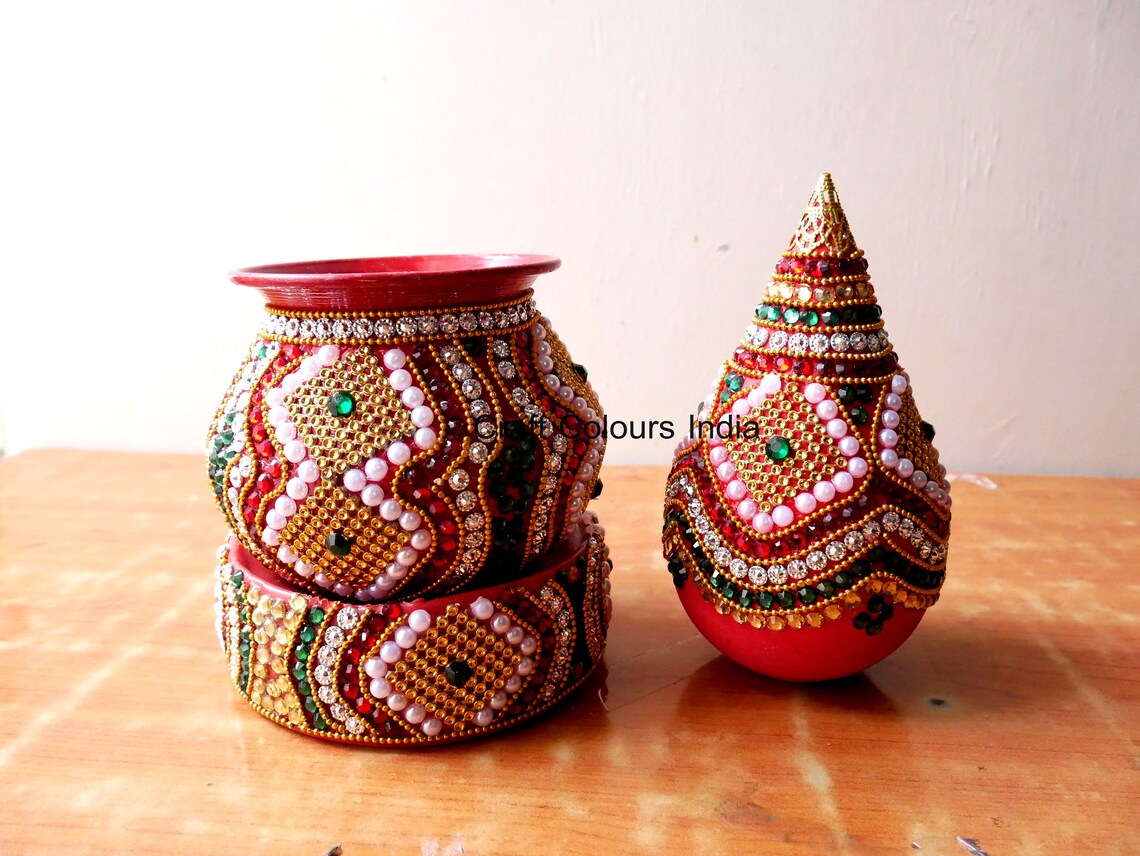 Diwali Decoration Wedding Decoration Kalash Set Decorated - Etsy