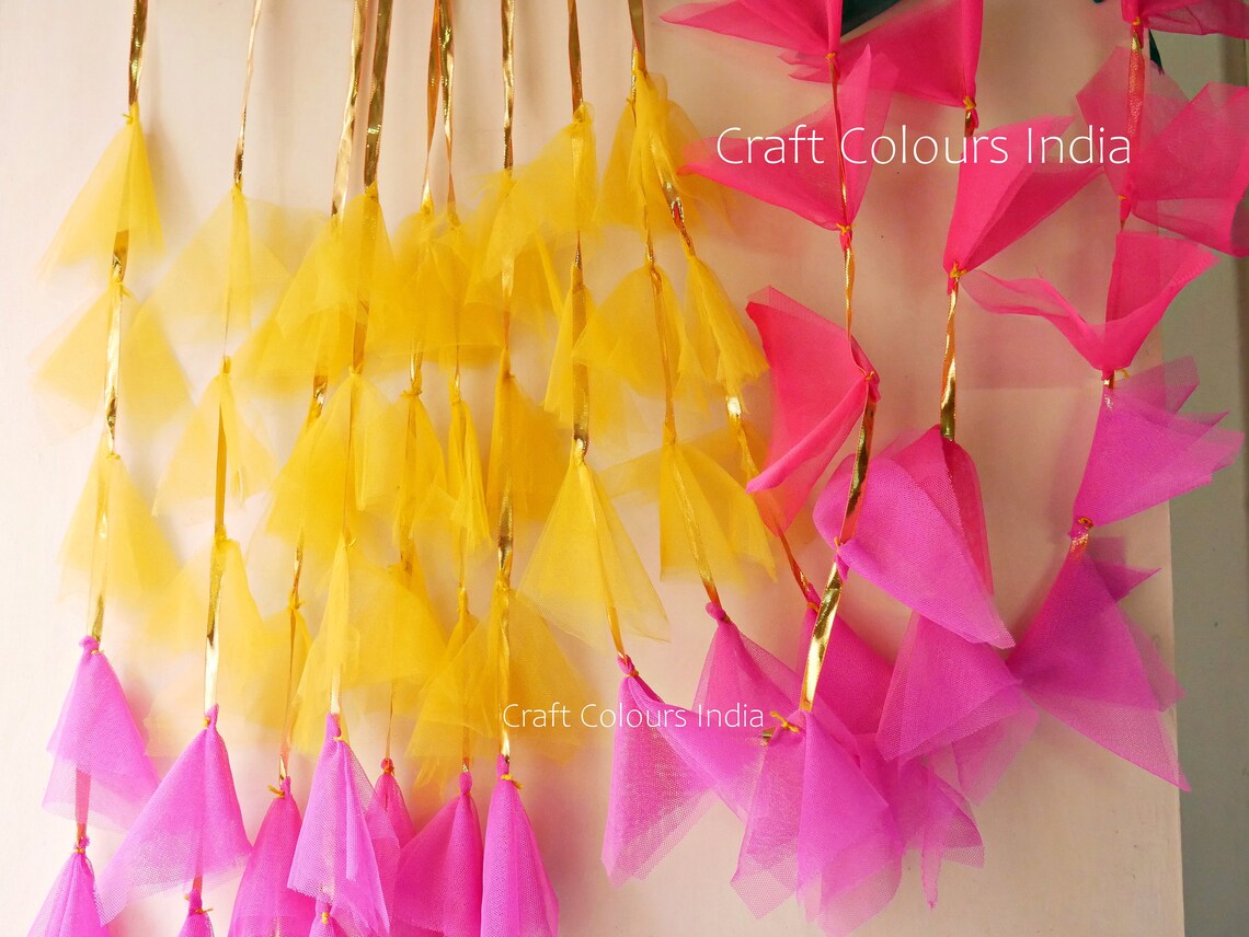 Colorful Net Garland, Indian Wedding Backdrop, Gota Lace (5 Feet) - Etsy