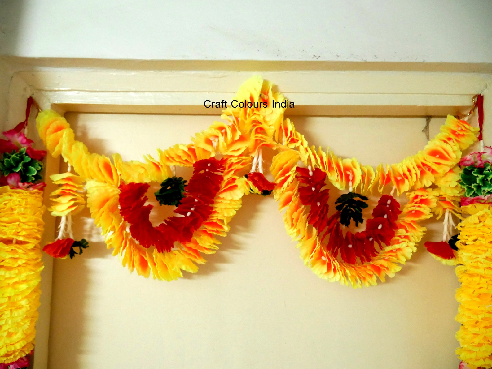 Heavy yellow flower toran set/ Indian Puja decorations/ | Etsy