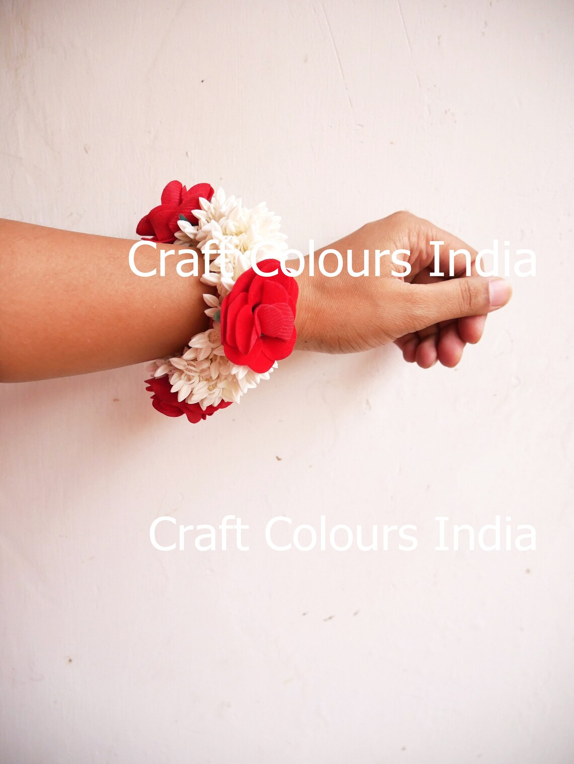 White Jasmine and Red Rose Gajra Indian Aritificial Flower - Etsy