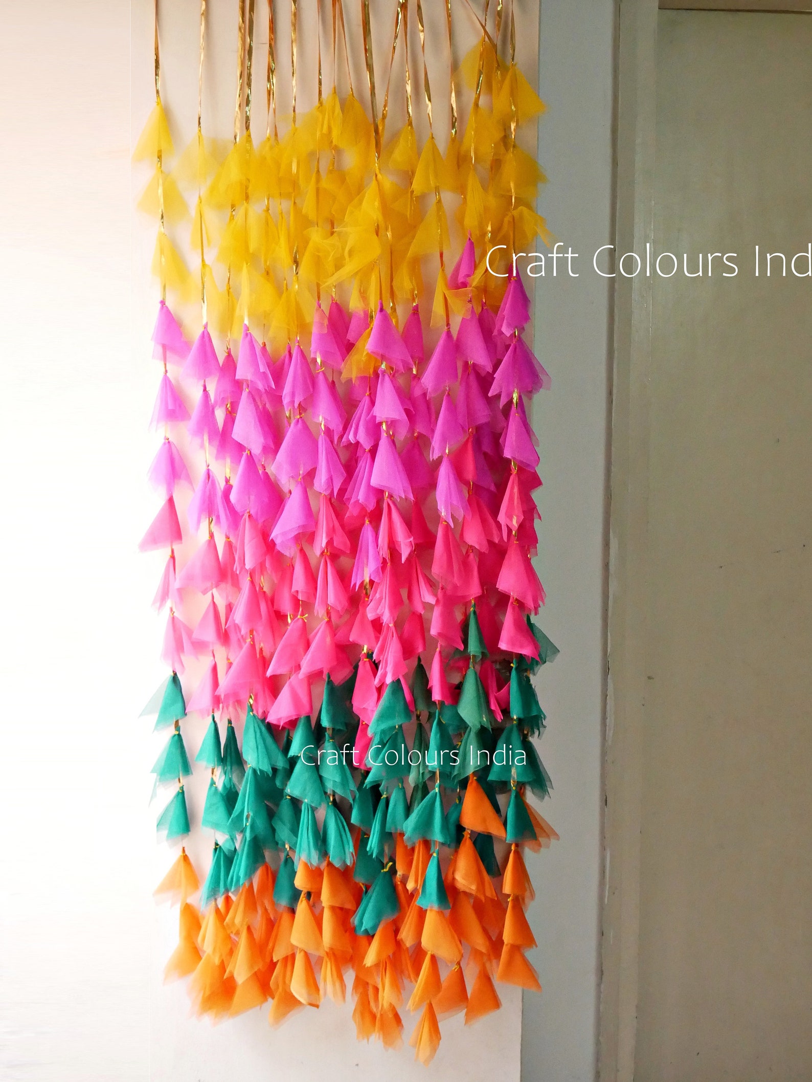 Colorful Net Garland, Indian Wedding Backdrop, Gota Lace (5 Feet) - Etsy