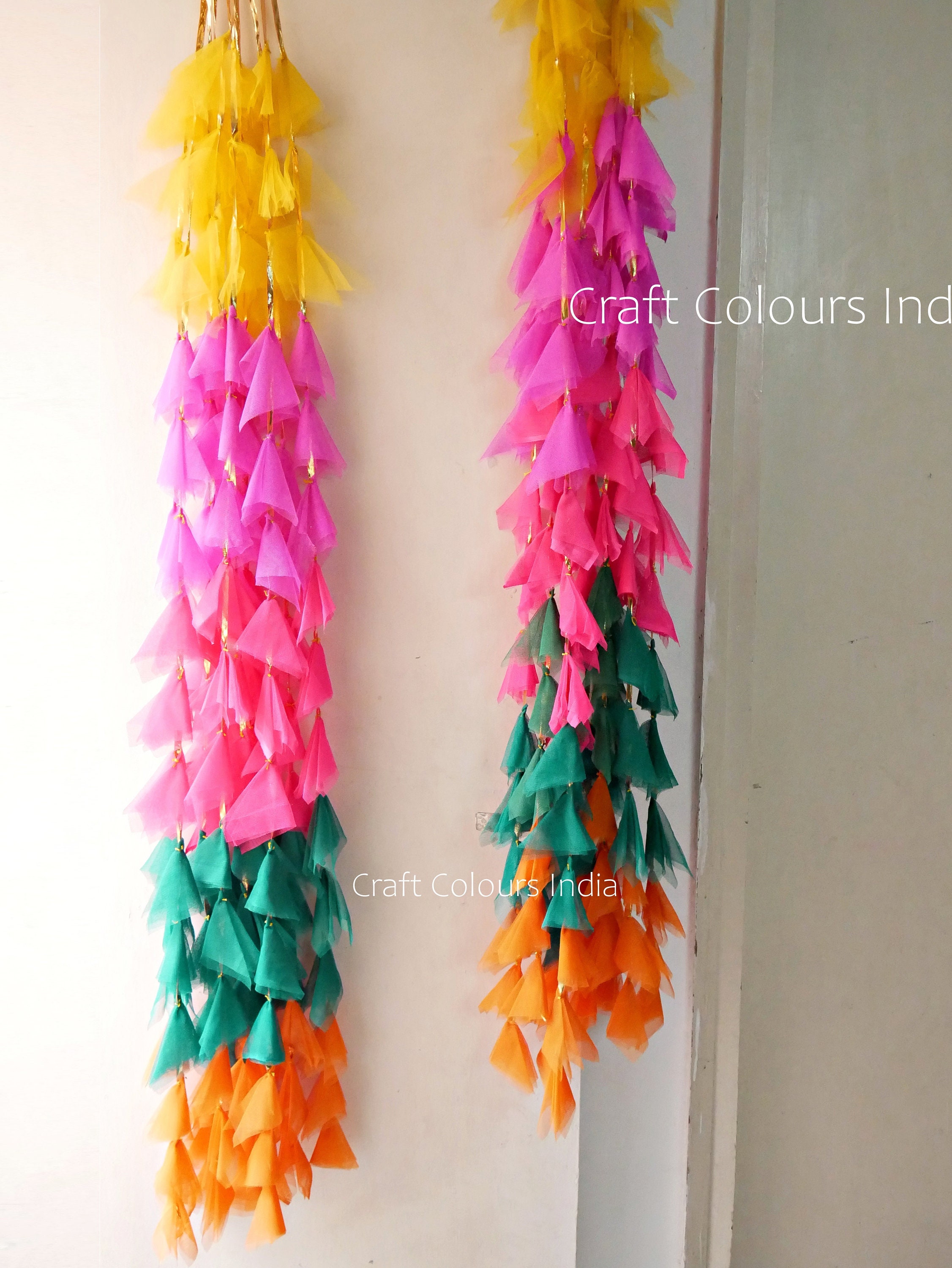 Colorful Net Garland, Indian Wedding Backdrop, Gota Lace (5 Feet) - Etsy