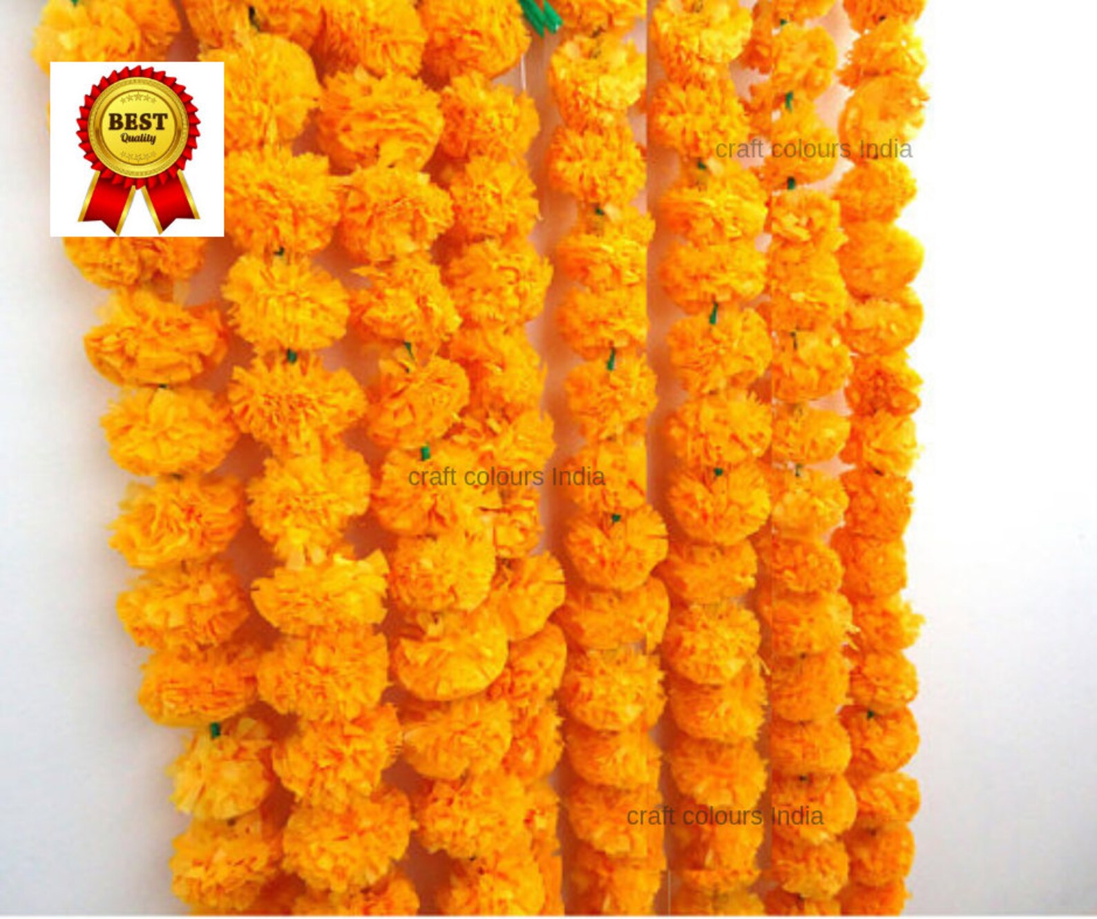 2 fresh like artificial marigold flower string party backdrop | Etsy