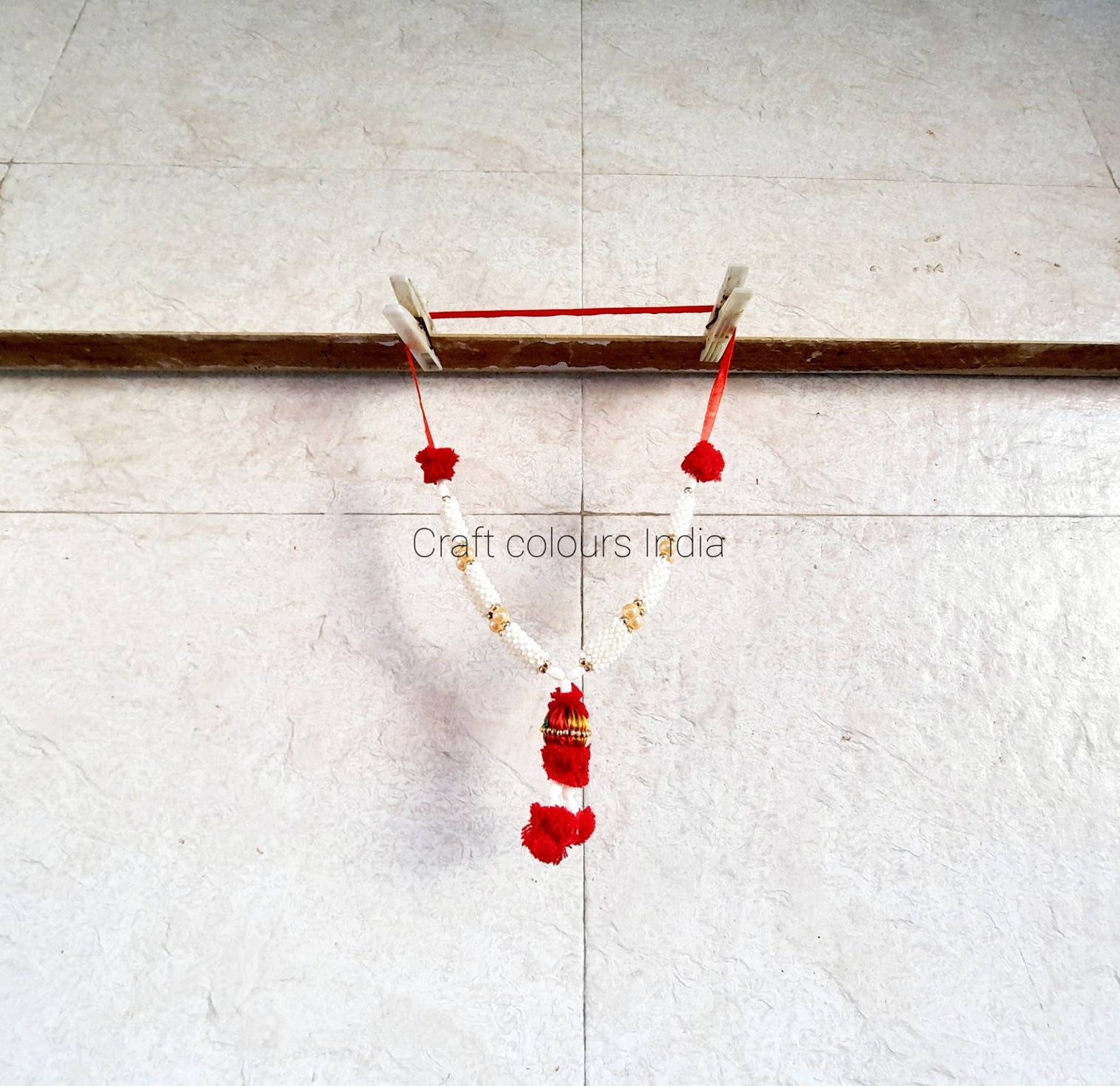 Red and White Puja Garland Photo Garland Statue Garland | Etsy