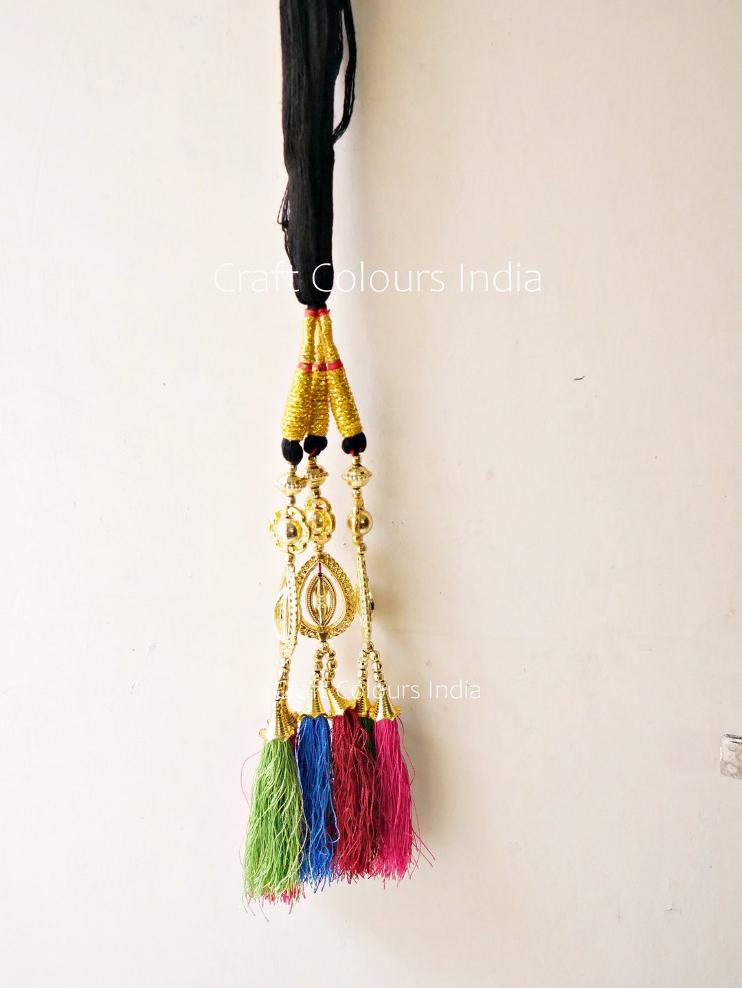 Parandi Tassel Braid Extension - Indian Hair Accessory With Colorful ...