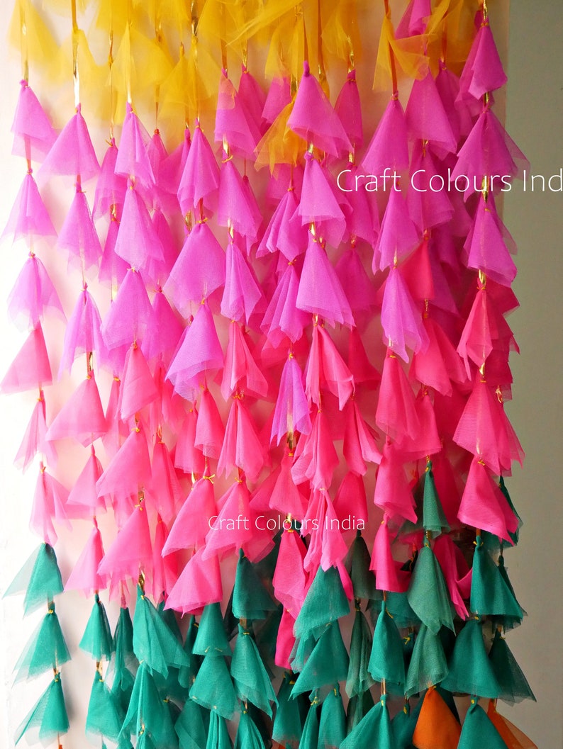 Colorful Net Garland, Indian Wedding Backdrop, Gota Lace (5 Feet) - Etsy