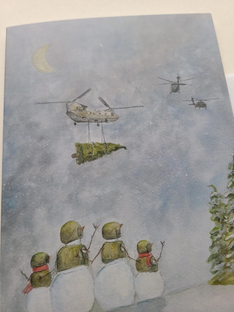 Aviation Chinook Helicopter Christmas Card Slingload Tree Aviation FAC1 ...