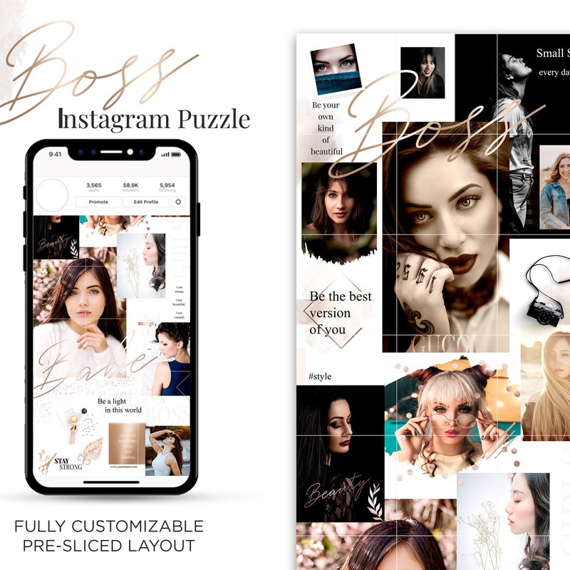 Instagram Puzzle Template - Etsy