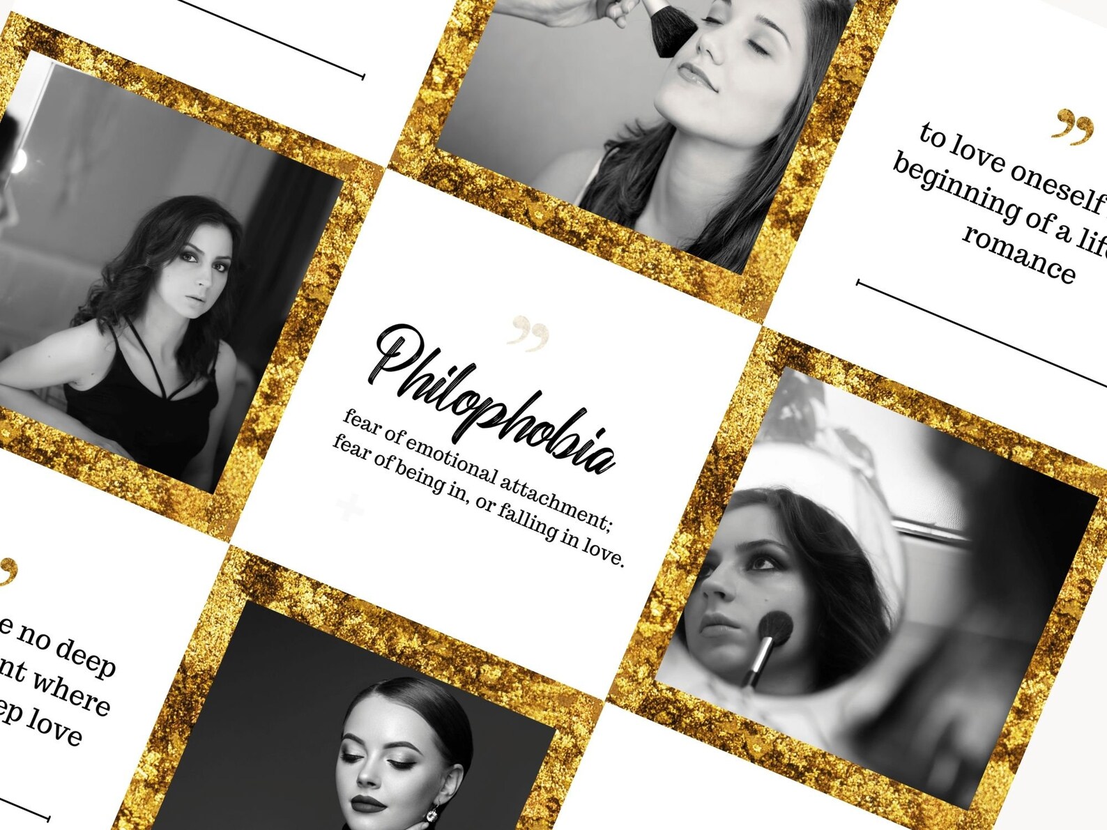 Instagram Puzzle Feed Gold, Instagram Puzzle Template Canva, Instagram ...