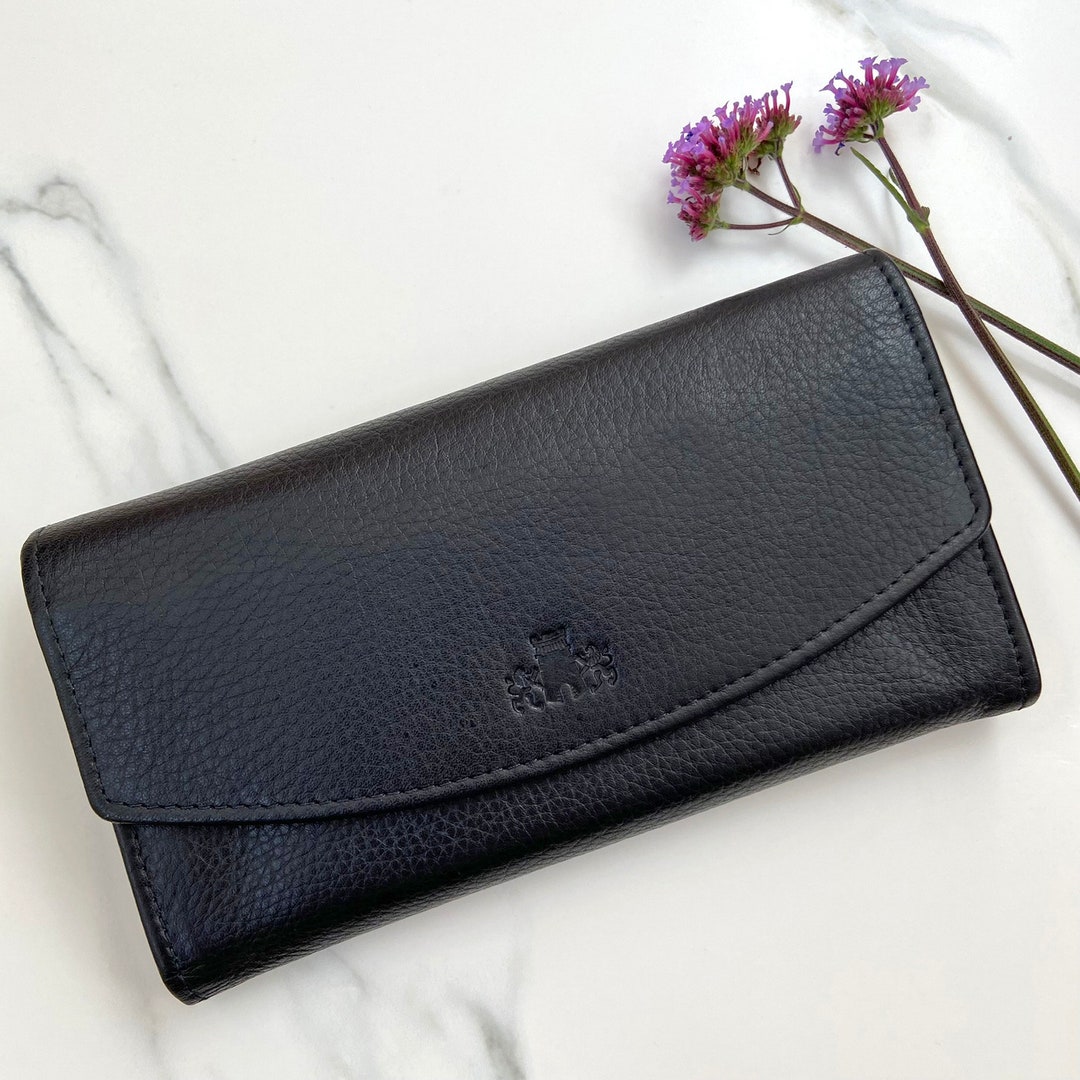 Women's Large Black Genuine Leather Purse - Etsy UK