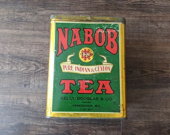 Large Red Tea Tin - Etsy