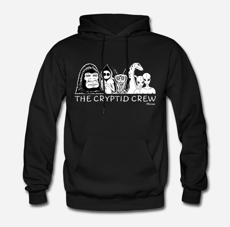 Cryptid Crew, Bigfoot Hoodie, the Flatwoods Monster, Mothman, Nessie ...