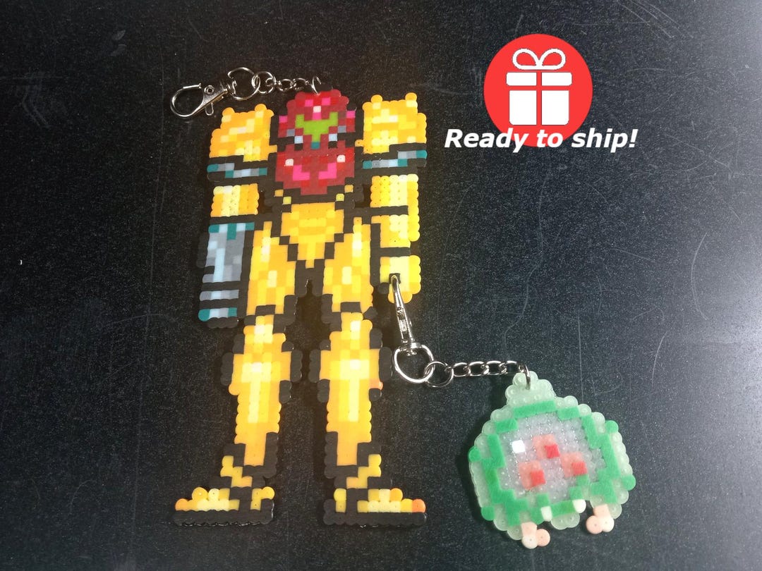 Super Metroid Pixel Art - Fuse Bead Keychain - Glow in Dark - Christmas ...