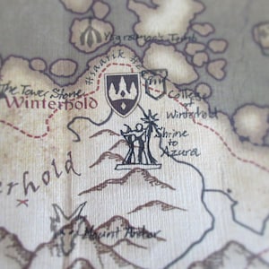 Skyrim Map - Poster - Hand Made - Wall Art - Decor - Fantasy - Fan Art ...