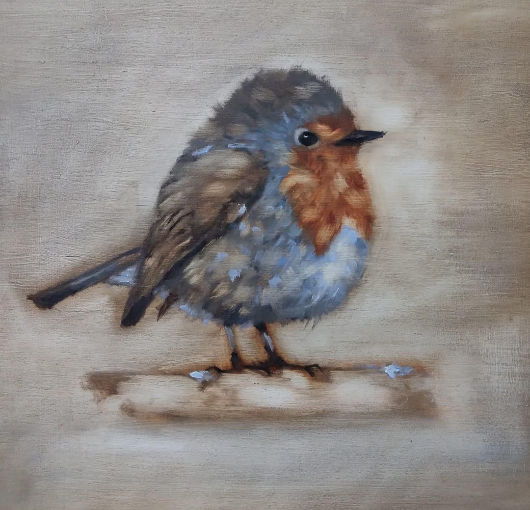 Original Robin Art Greeting Card, Blank Inside (6" X 6") - Etsy
